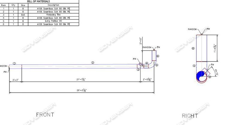 Piping Spool Drawings | Piping Fabrication Drawings